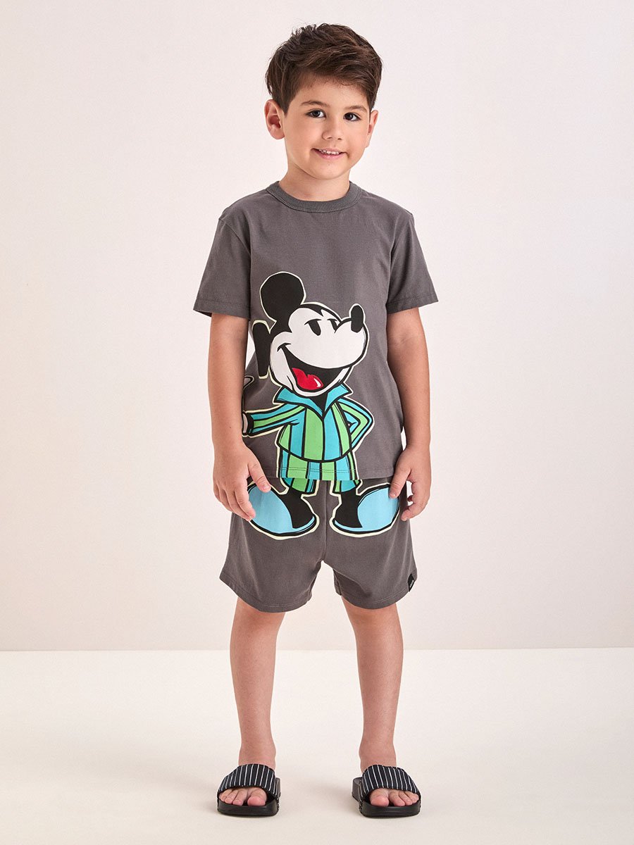 Pijama Cinza Escuro do Mickey Mouse