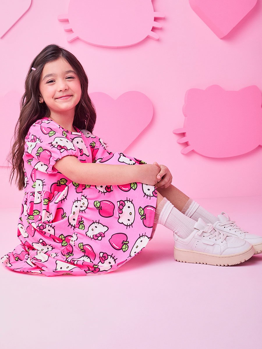 Vestido Rosa da Hello Kitty com Fruit Print