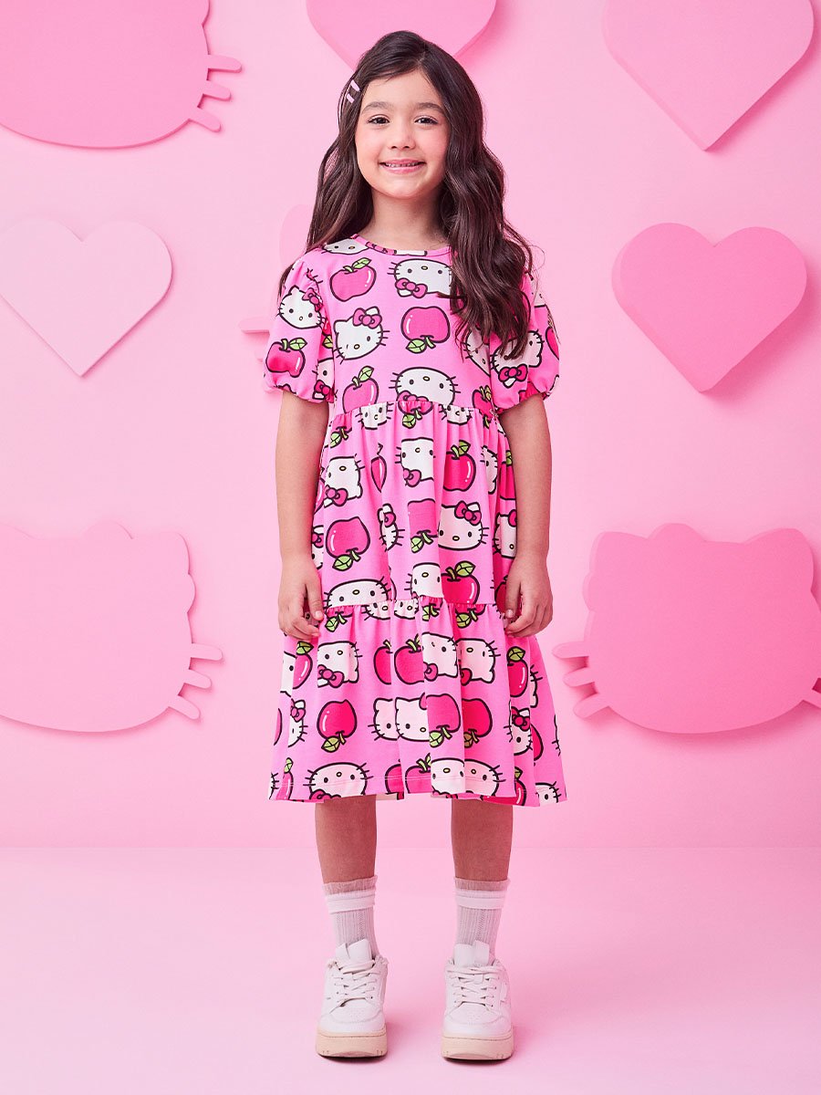 Vestido Rosa da Hello Kitty com Fruit Print