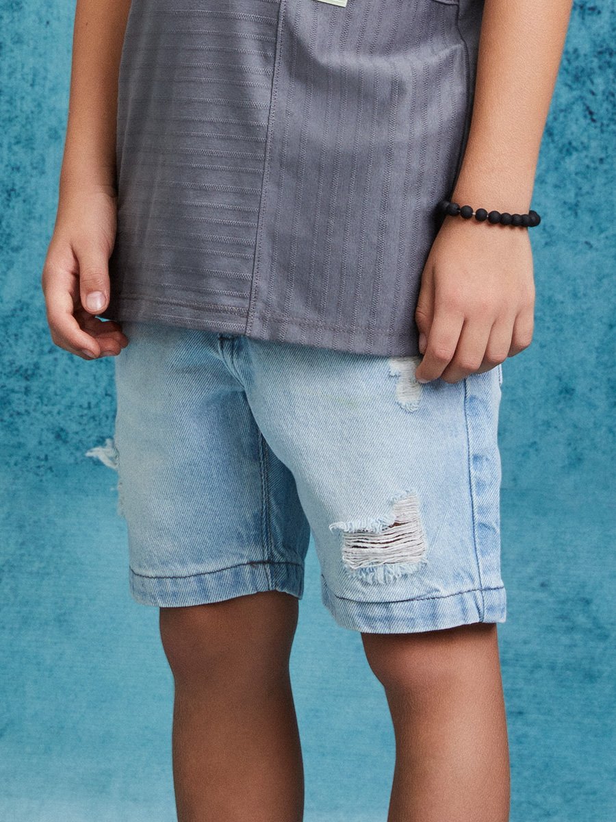 Bermuda Jeans Azul Claro