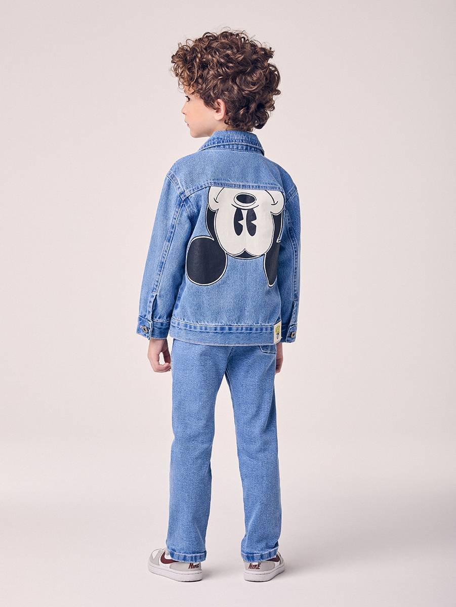 Calça Menino Youccie Jeans Infantil com Patch do Mickey