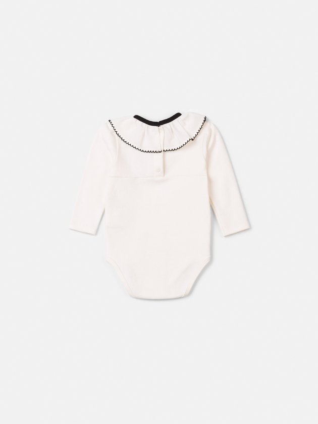 Body Infantil Menina Animê Manga Longa com Gola de Babado